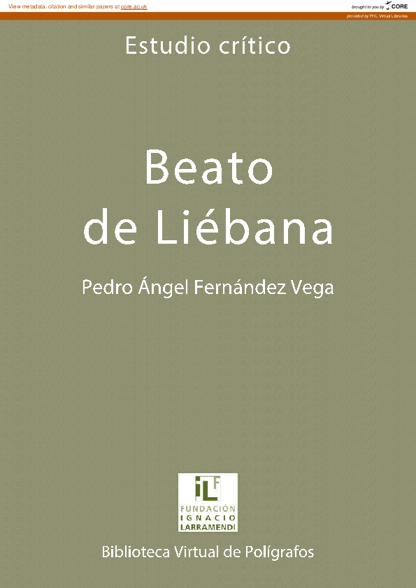 (PDF) Beato de Liébana. Estudio crítico