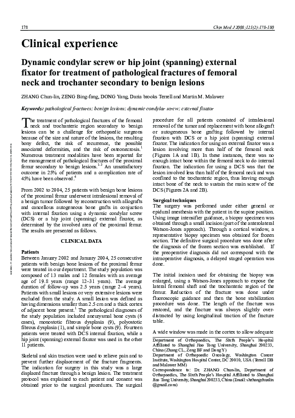 (PDF) Dynamic condylar screw or hip joint (spanning) external fixator ...