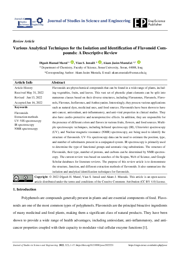 (PDF) Various Analytical Techniques for the Isolation and ...