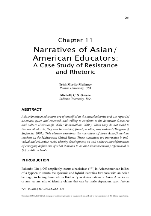 (PDF) Narratives of Asian/American Educators