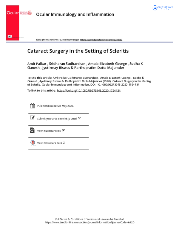 (PDF) Cataract Surgery in the Setting of Scleritis