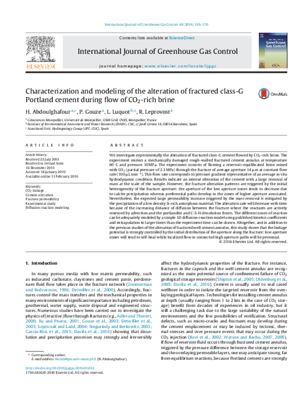 (PDF) Characterization and modeling of the alteration of fractured ...