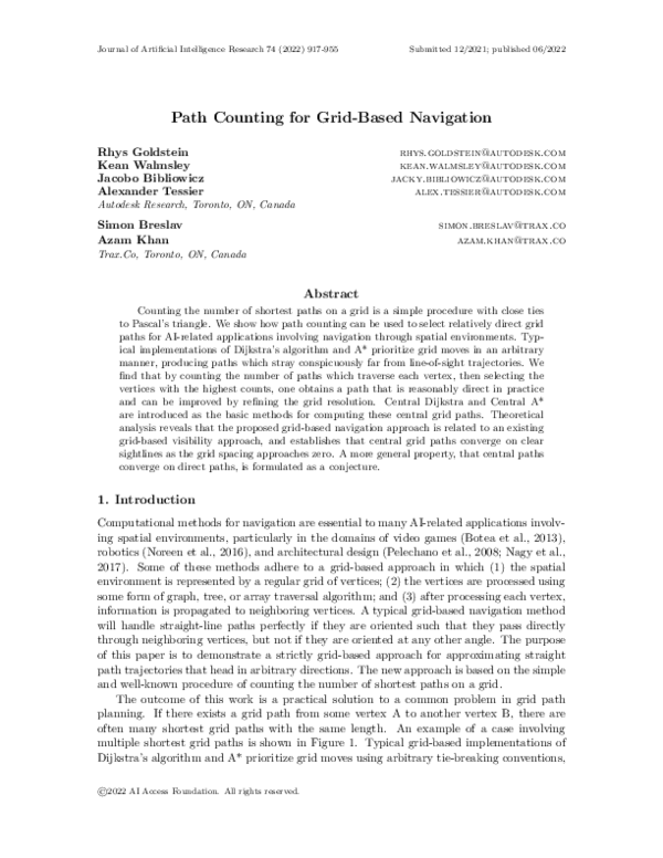 (PDF) Path Counting for Grid-Based Navigation