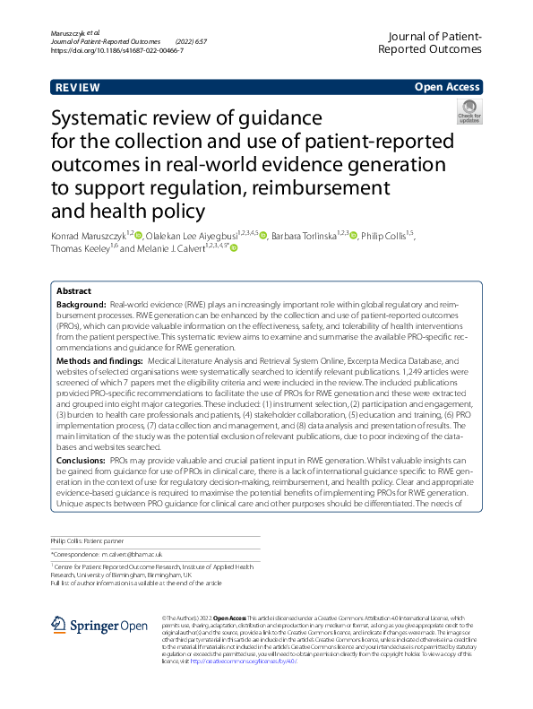 (PDF) Systematic review of guidance for the collection and use of ...