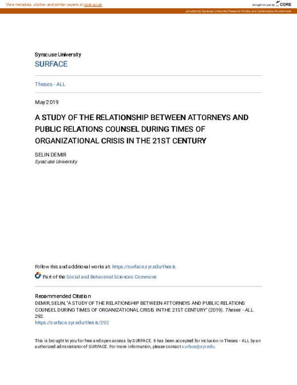 (PDF) A Study of the Relationship Between Attorneys and Public ...