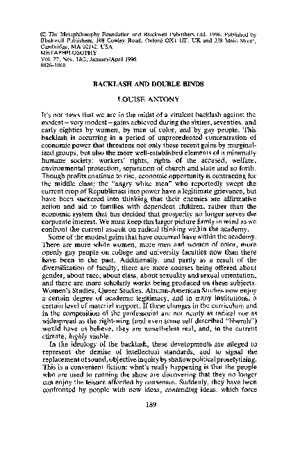 (PDF) Backlash and Double Binds