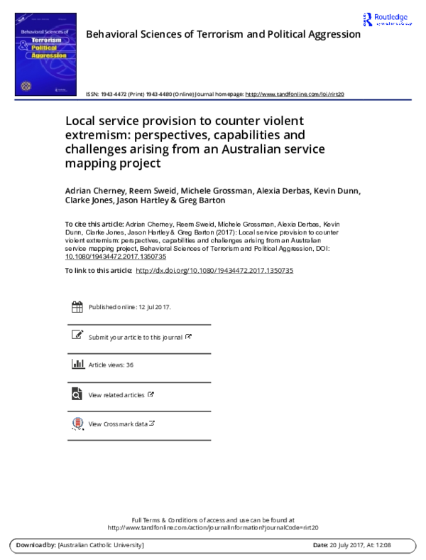 (PDF) Local service provision to counter violent extremism ...