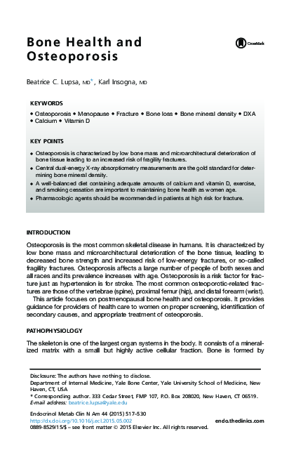 (PDF) Bone Health and Osteoporosis | Tieraona Low Dog - Academia.edu