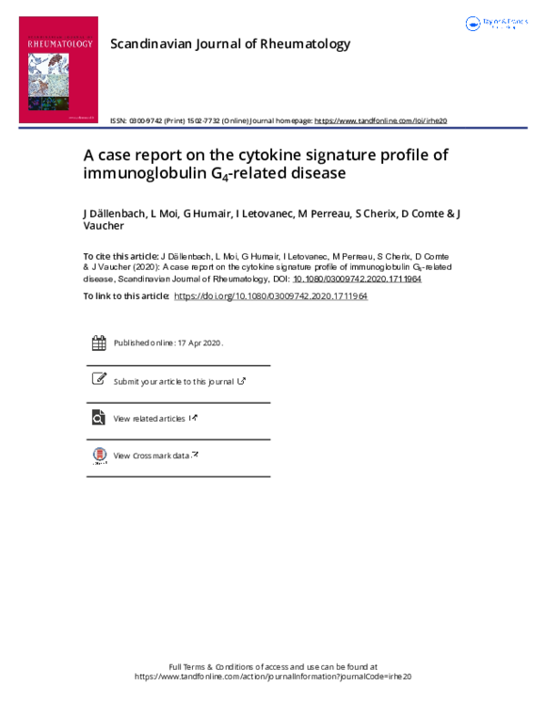 (PDF) A case report on the cytokine signature profile of immunoglobulin ...