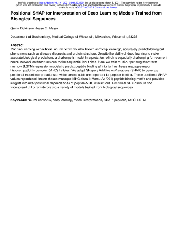 (PDF) Positional SHAP (PoSHAP) for Interpretation of Machine Learning Models Trained from ...