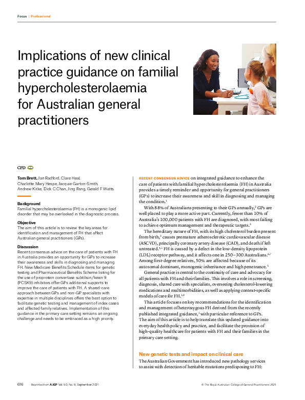 (PDF) Implications of new clinical practice guidance on familial hypercholesterolaemia for ...