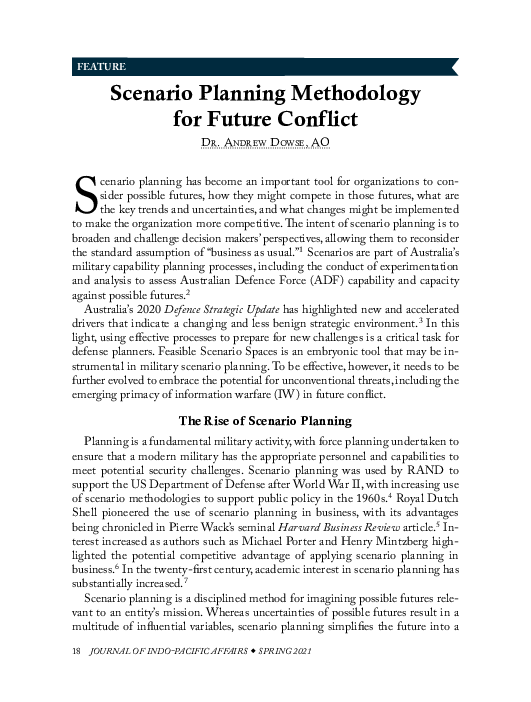 (PDF) Scenario Planning Methodology for Future Conflict