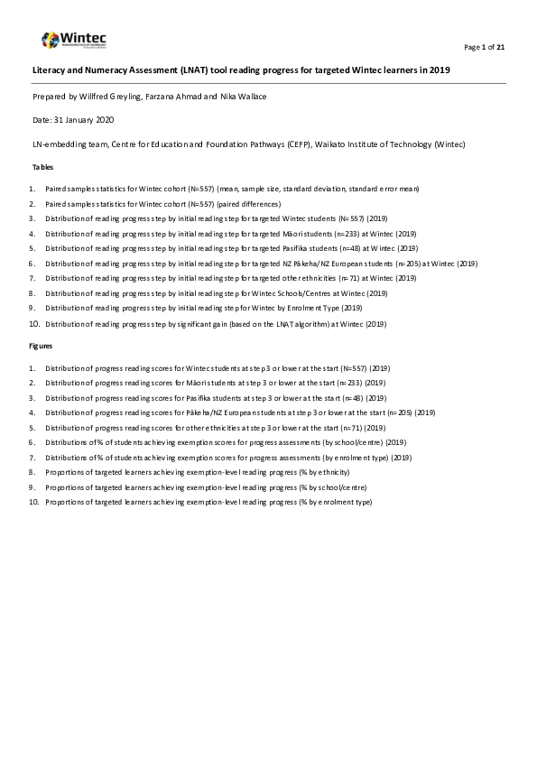 (PDF) Literacy and Numeracy Assessment (LNAT) tool reading progress for ...