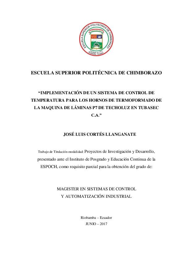 (PDF) Diseño de un sistema de control de temperatura para los hornos de ...