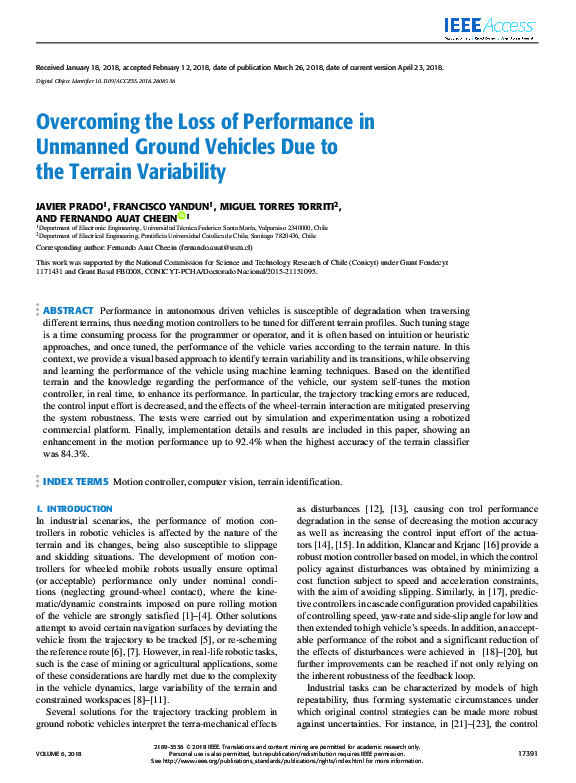 (PDF) Overcoming the Loss of Performance in Unmanned Ground Vehicles ...