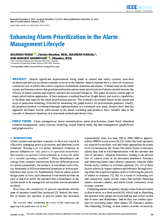 (PDF) Enhancing Alarm Prioritization in the Alarm Management Lifecycle