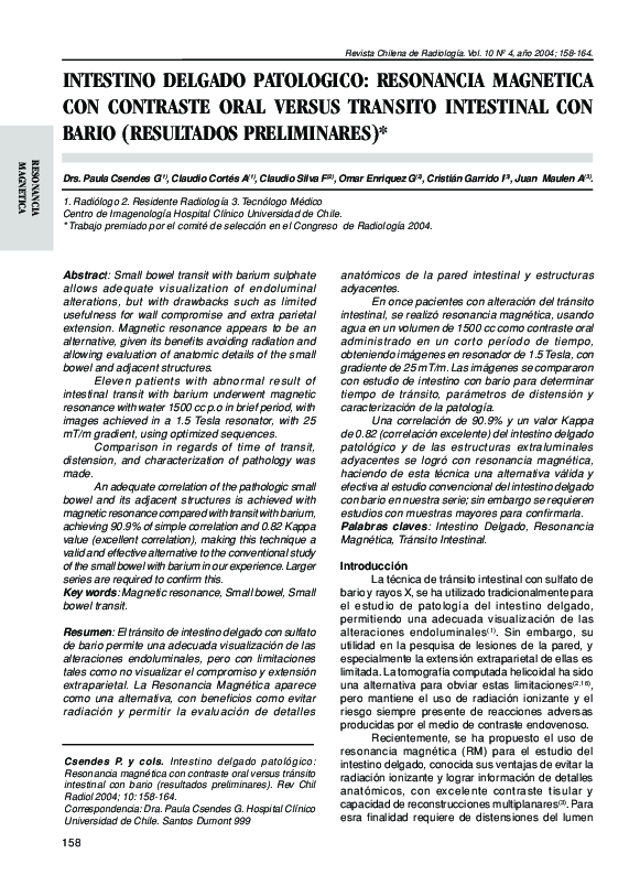 (PDF) Intestino Delgado Patologico: Resonancia Magnetica Con Contraste ...