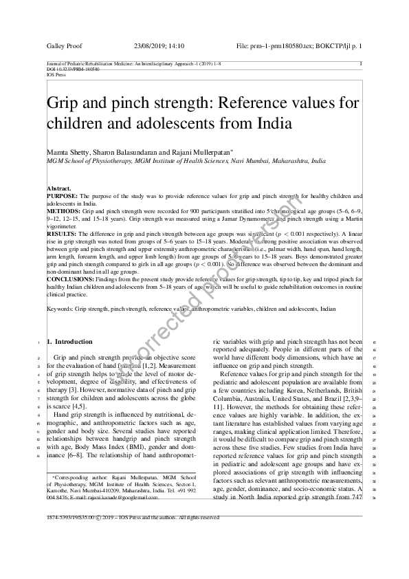 Pinch Strength Norms For Kids – [PDF] Grip and pinch strength – HVLAN