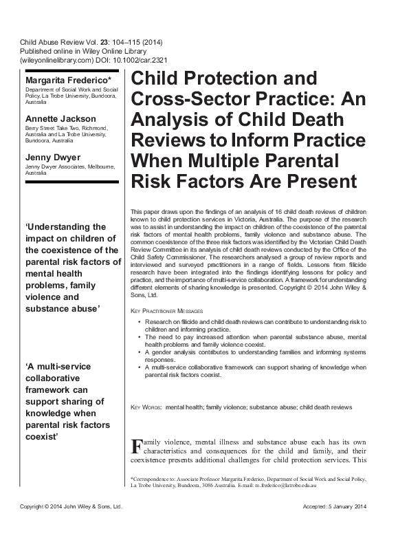 (PDF) Child Protection and Cross-Sector Practice: An Analysis of Child ...