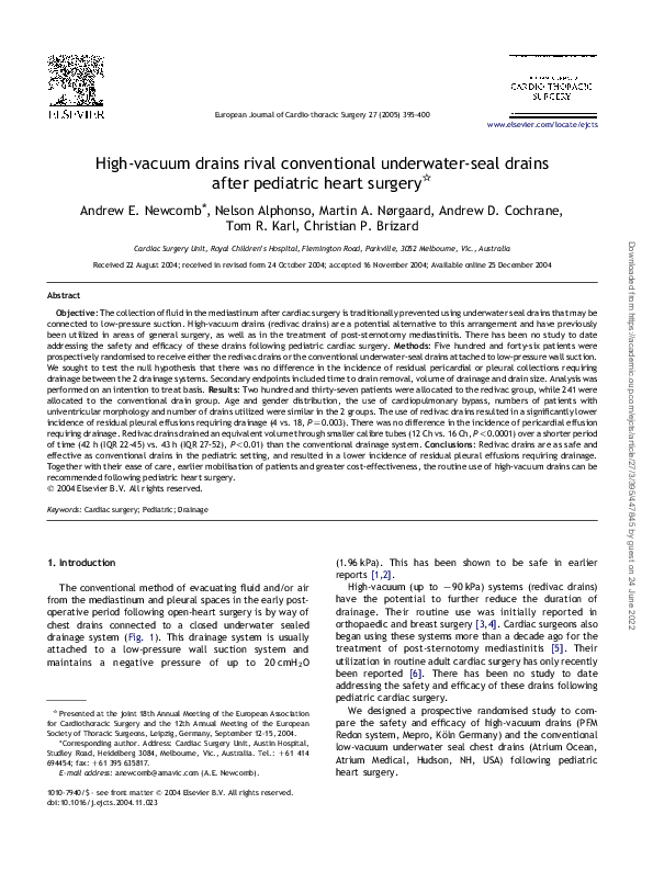 (PDF) High-vacuum drains rival conventional underwater-seal drains ...