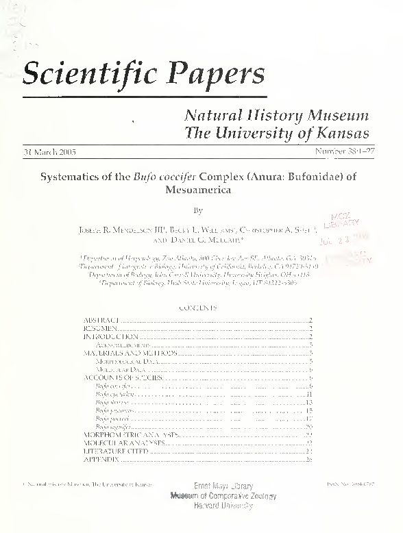 (PDF) Systematics of the Bufo coccifer complex (Anura: Bufonidae) of ...
