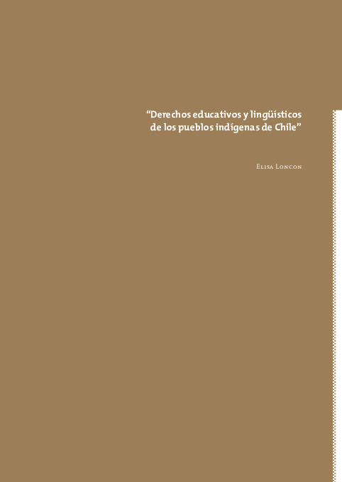 Pdf Derechos Educativos Y Lingüísticos De Los Pueblos Indígenas De Chile