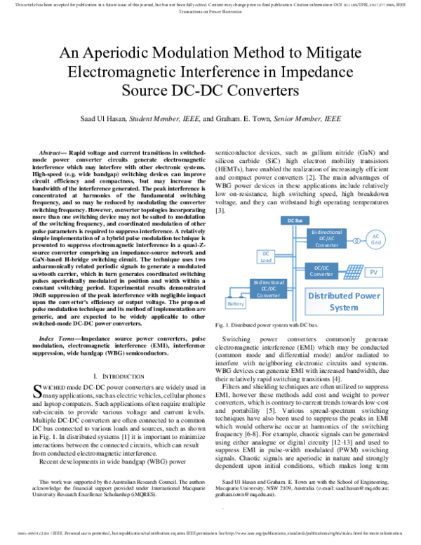 (PDF) An Aperiodic Modulation Method to Mitigate Electromagnetic Interference in Impedance ...
