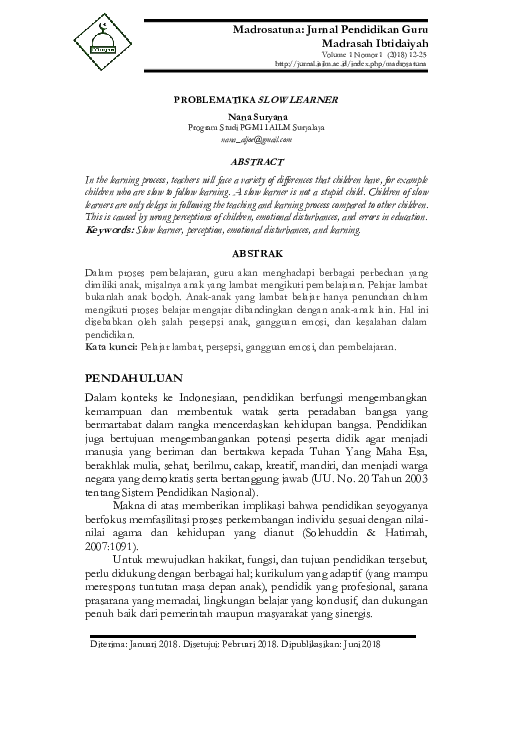 (PDF) Problematika Slow Learner