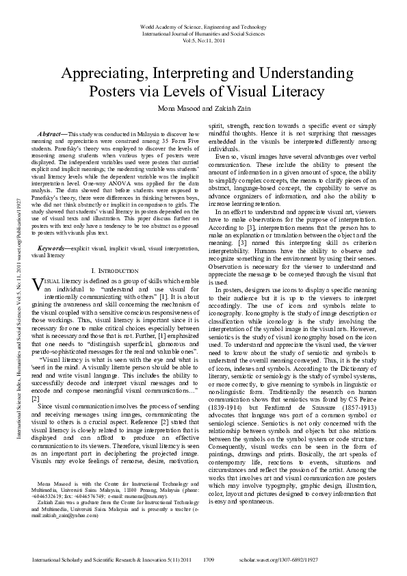 (PDF) Appreciating, Interpreting And Understanding Posters Via Levels ...