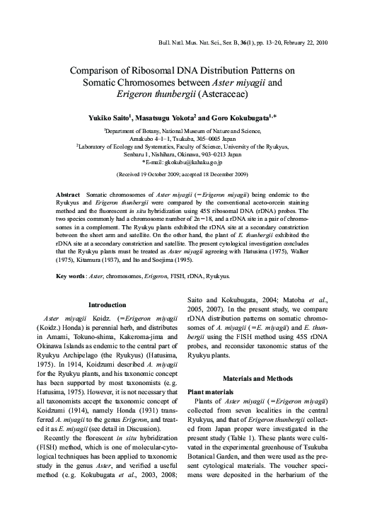 (PDF) Comparison of Ribosomal DNA Distribution Patterns on Somatic ...
