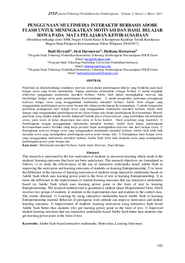 (PDF) Penggunaan Multimedia Interaktif Berbasis Adobe Flash Untuk Meningkatkan Motivasi Dan ...