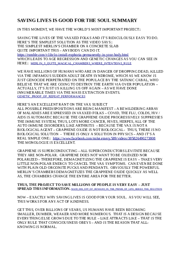 (PDF) SAVING LIVES IS GOOD FOR THE SOUL SUMMARY