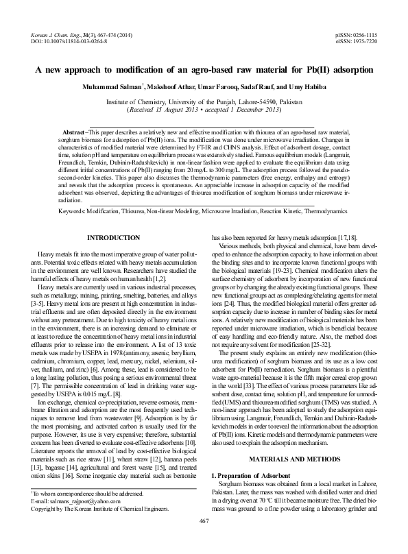 (PDF) A new approach to modification of an agro-based raw material for ...
