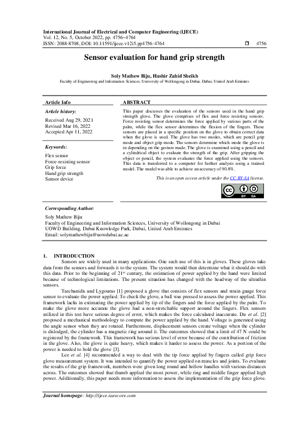 (PDF) Sensor evaluation for hand grip strength