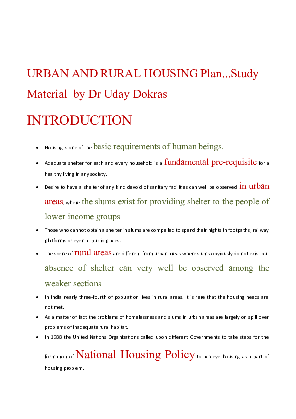 (DOC) Housing urban planning