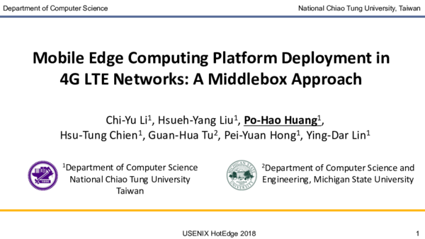 (PDF) Mobile Edge Computing Platform Deployment in 4G LTE Networks: A ...