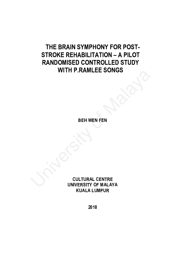 (PDF) The brain symphony for post stroke rehabilitation – A pilot ...
