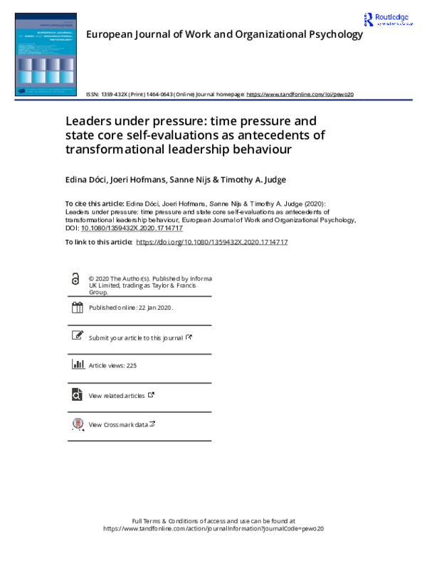 (PDF) Leaders under pressure: time pressure and state core self ...