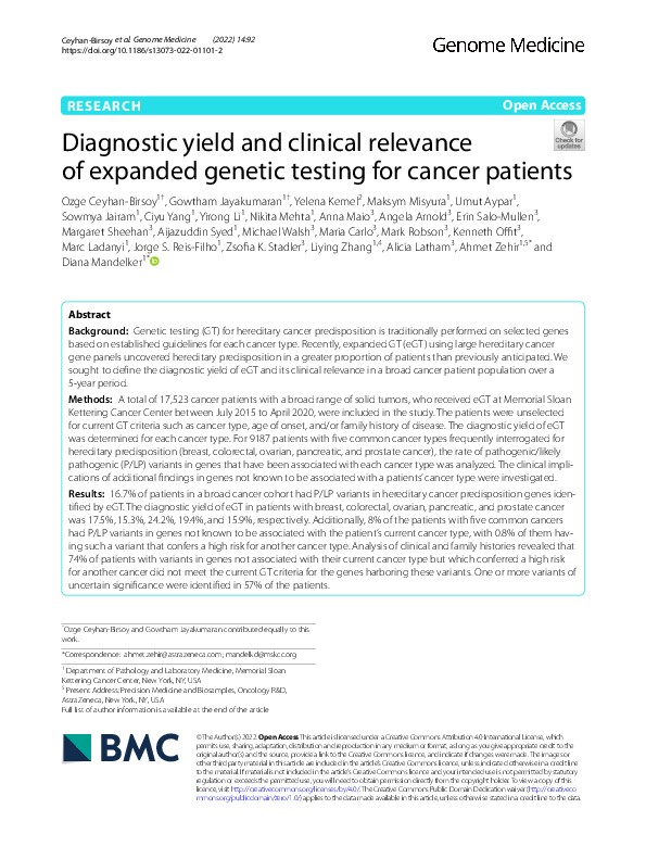 (PDF) Diagnostic yield and clinical relevance of expanded genetic ...