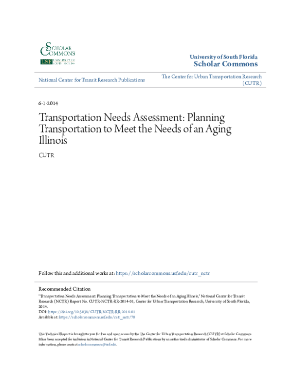 (PDF) Transportation needs assessment