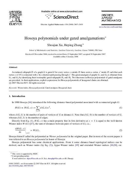 (PDF) Hosoya polynomials under gated amalgamations | Shoujun Xu ...
