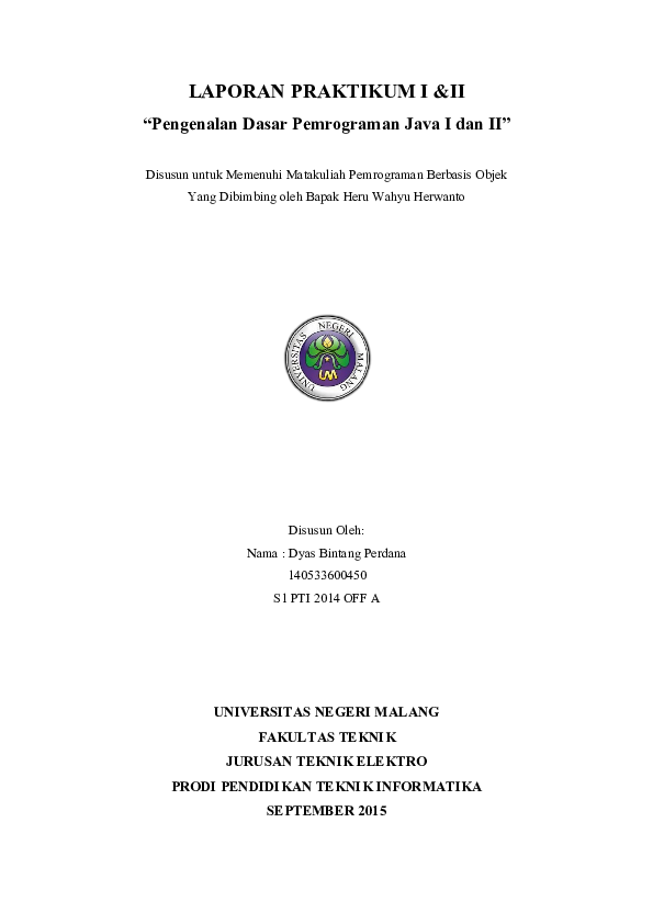 (DOC) Makalah Pengenalan Pemrograman Java