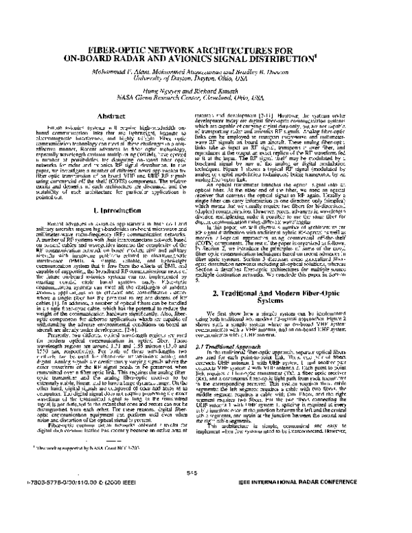 (PDF) Fiber-optic network architectures for on-board radar and avionics signal distribution ...