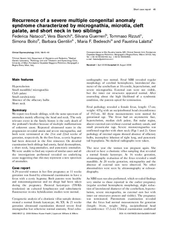 (PDF) Congenital Syngnathia; Turmoils and Tragedy | Prince Raj ...
