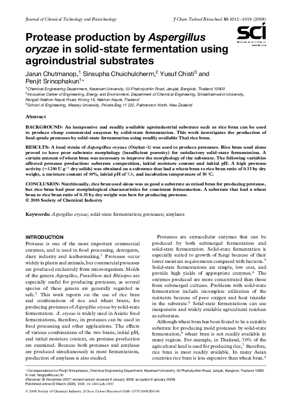 (PDF) Protease production by Aspergillus