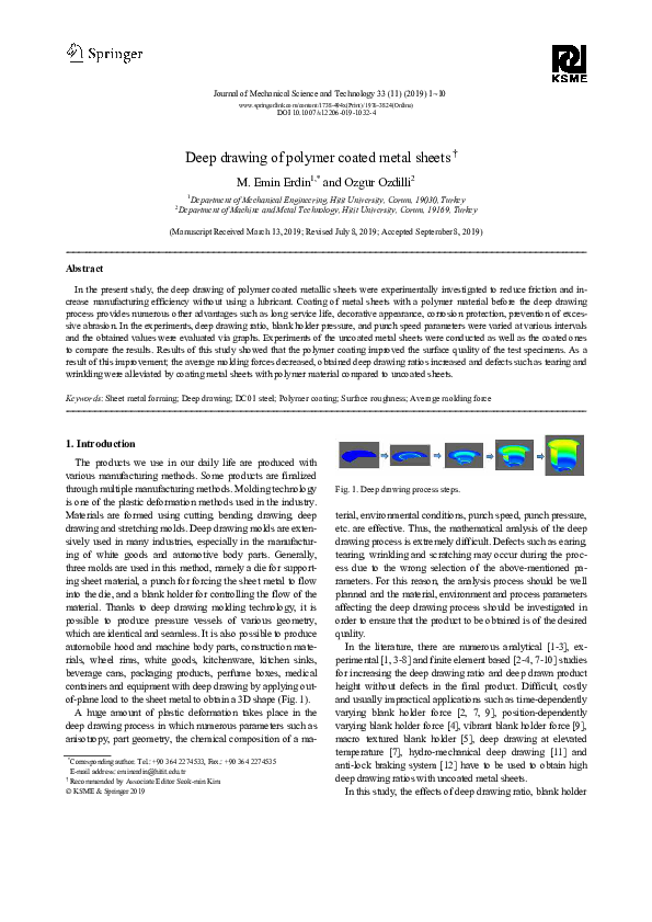 (PDF) Deep drawing of polymer coated metal sheets