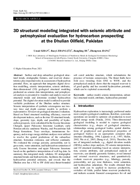 (PDF) 3D structural modeling integrated with seismic attribute and ...