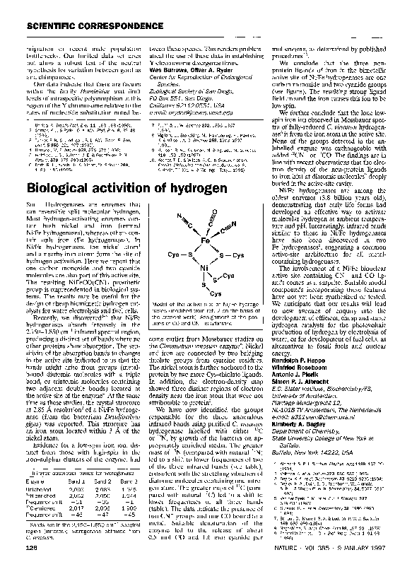 (PDF) Biological activation of hydrogen