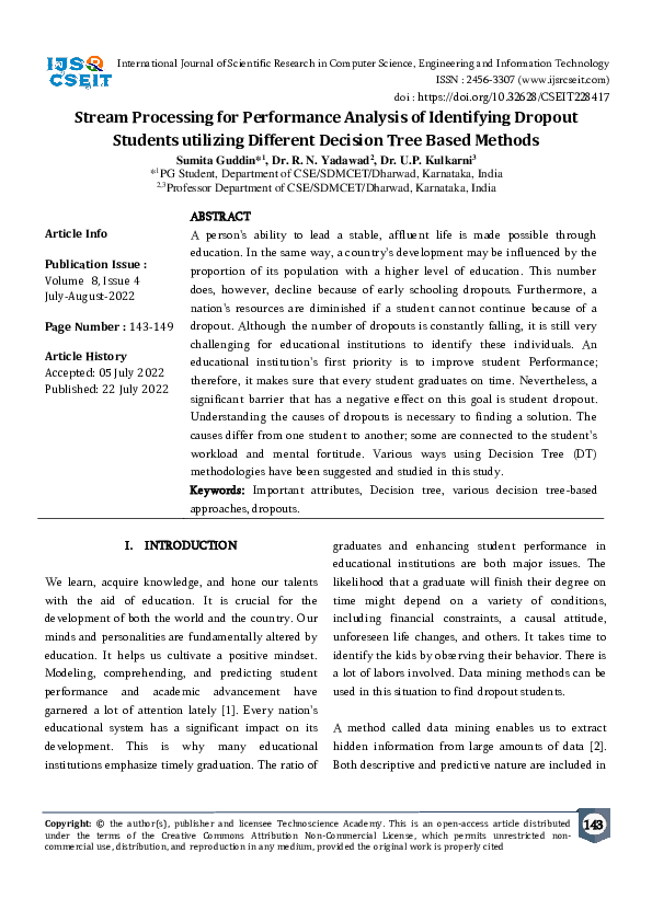 (PDF) Stream Processing for Performance Analysis of Identifying Dropout ...