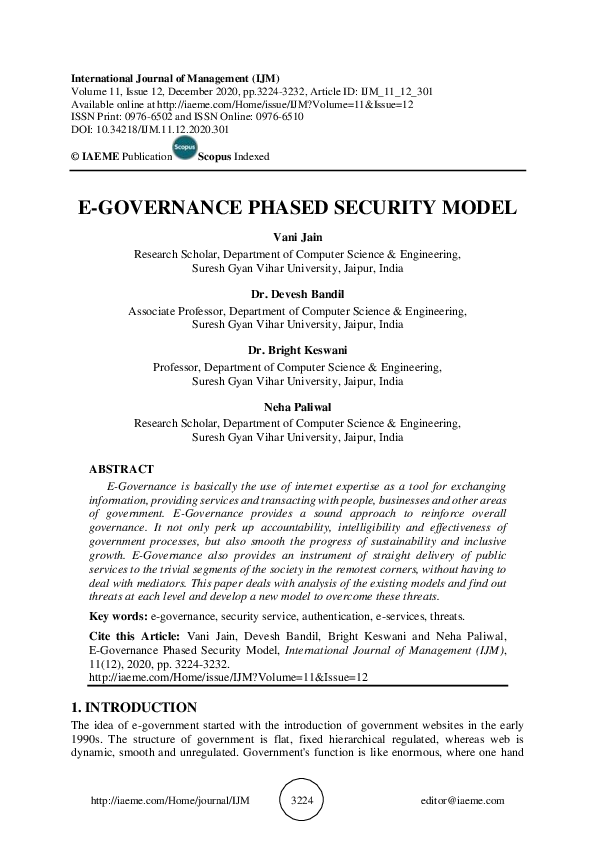 (PDF) E-Governance Phased Security Model